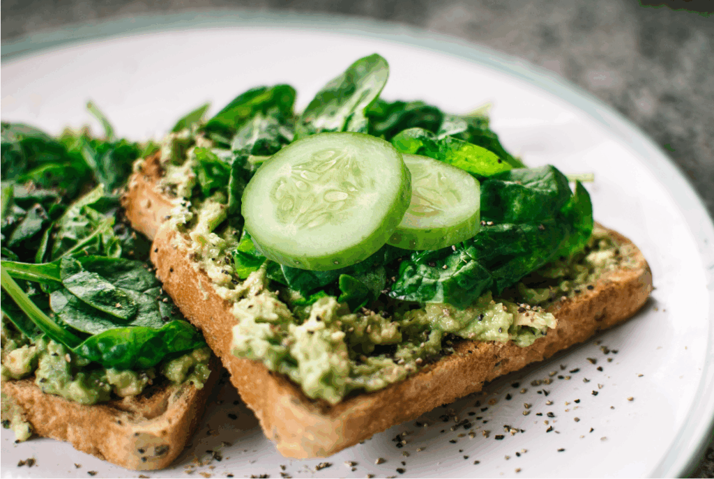 Guacamole Toast with Cucumber, Basil and Fermented Veggies - Dr. Meg Mill